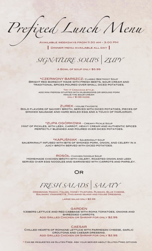 LUNCH PAGE 1 Cracovia Menu_final version._Prefix Lunch 1 | Polish ...