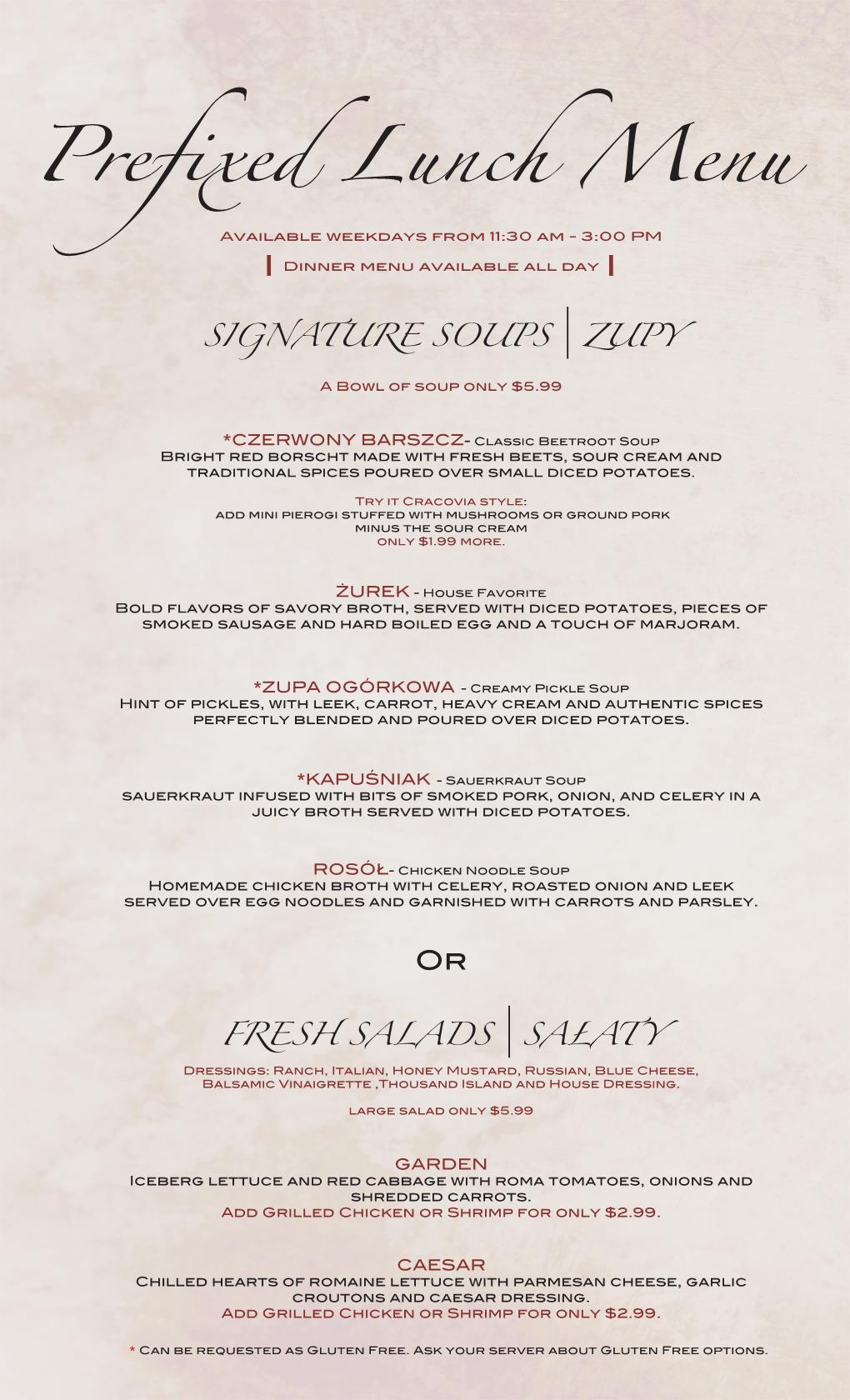 LUNCH PAGE 1 Cracovia Menu_final version._Prefix Lunch 1 | Polish ...